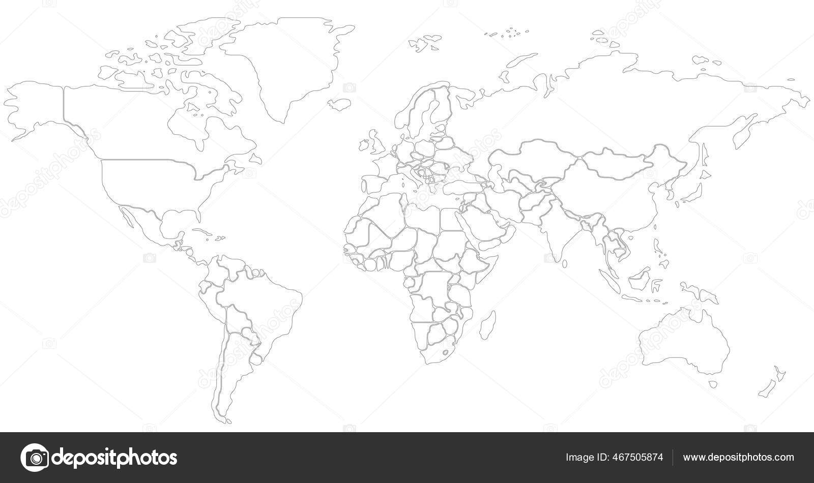 Carte Du Monde Avec Contour Vierge Carte Du Monde En Bois