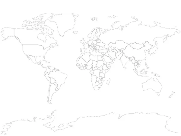 Simplified Blank Schematic Map World Political Map Countries ...