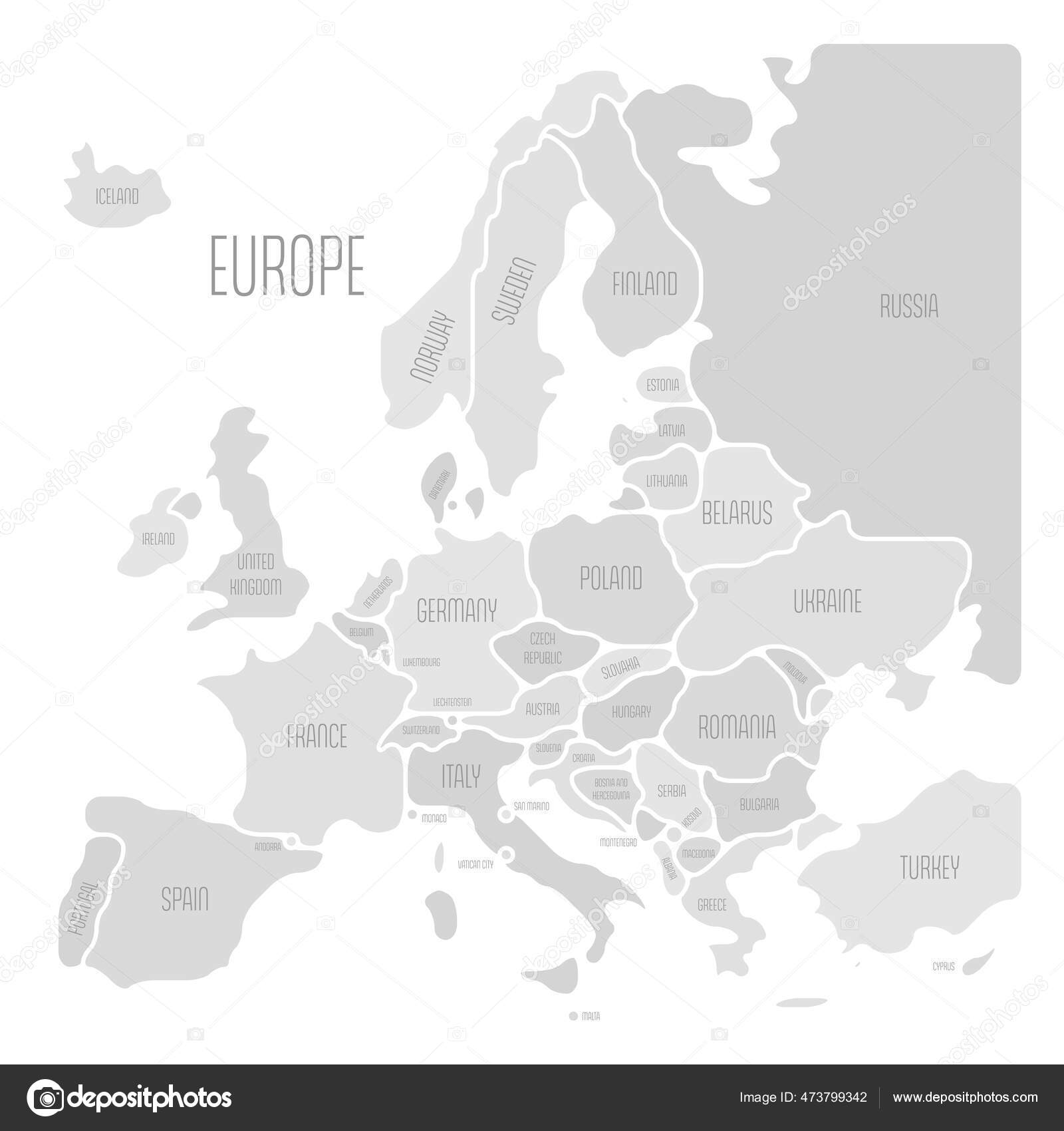 Mapa De Europa En Blanco Y Negro Etiquetado Descarga Mapa De África
