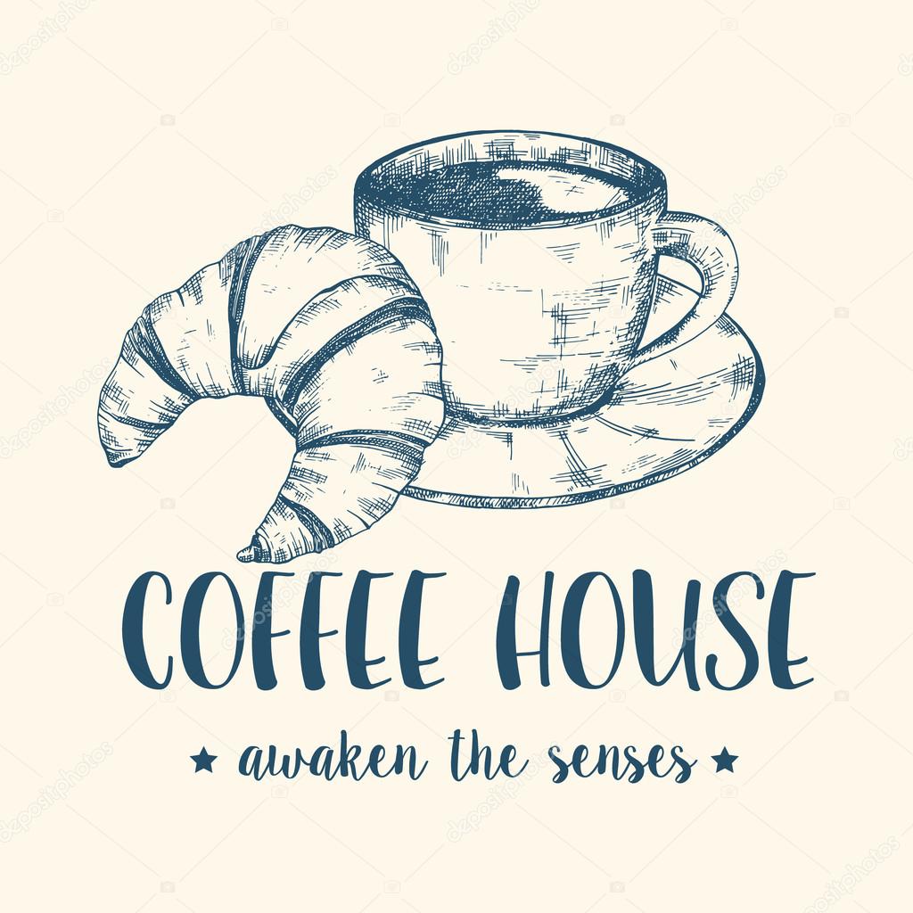 Coffee and Croissant Stock Vector Image by ©JalloM #110616986