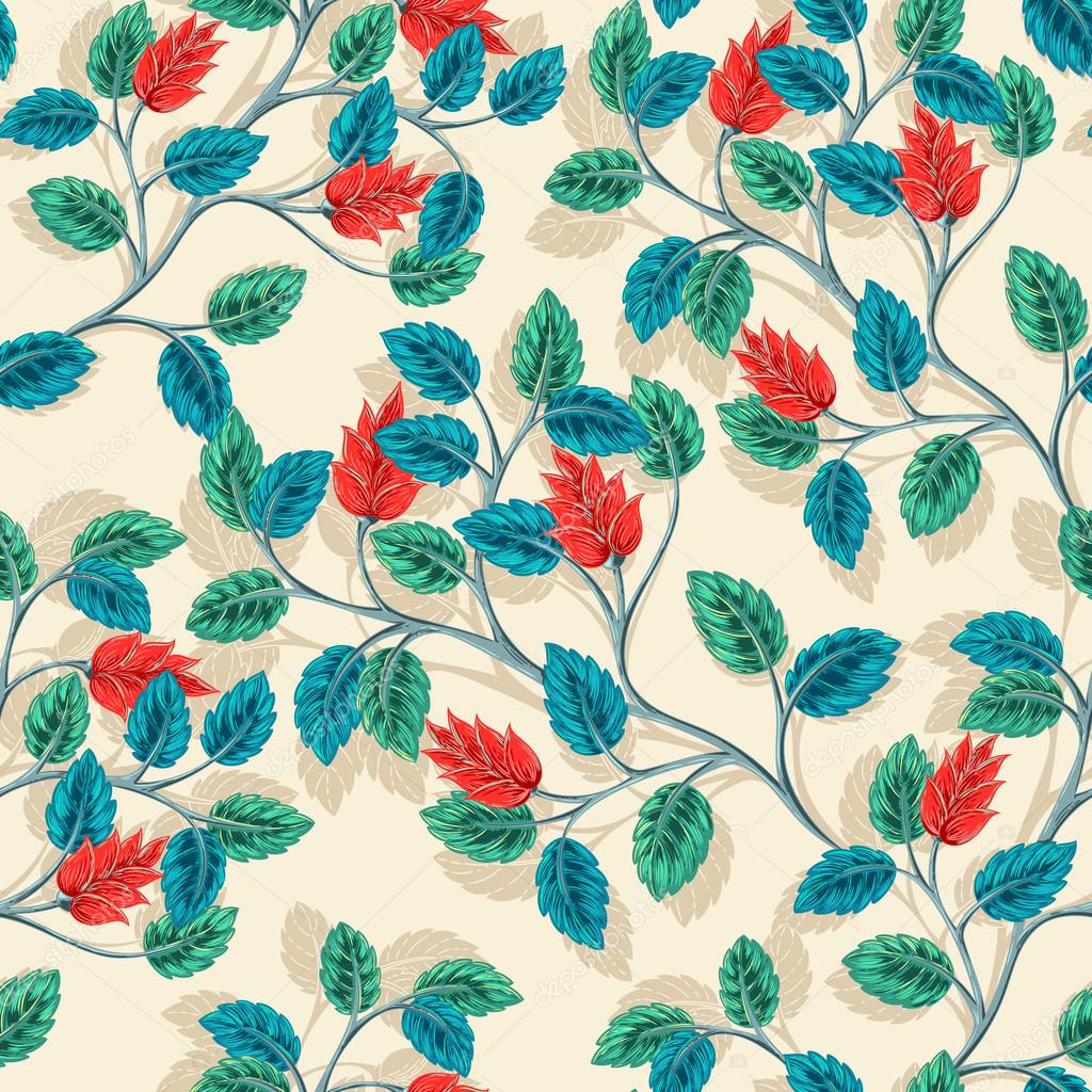 Leaves Branch Pattern ⬇ Vector Image by © JalloM | Vector Stock 90489636