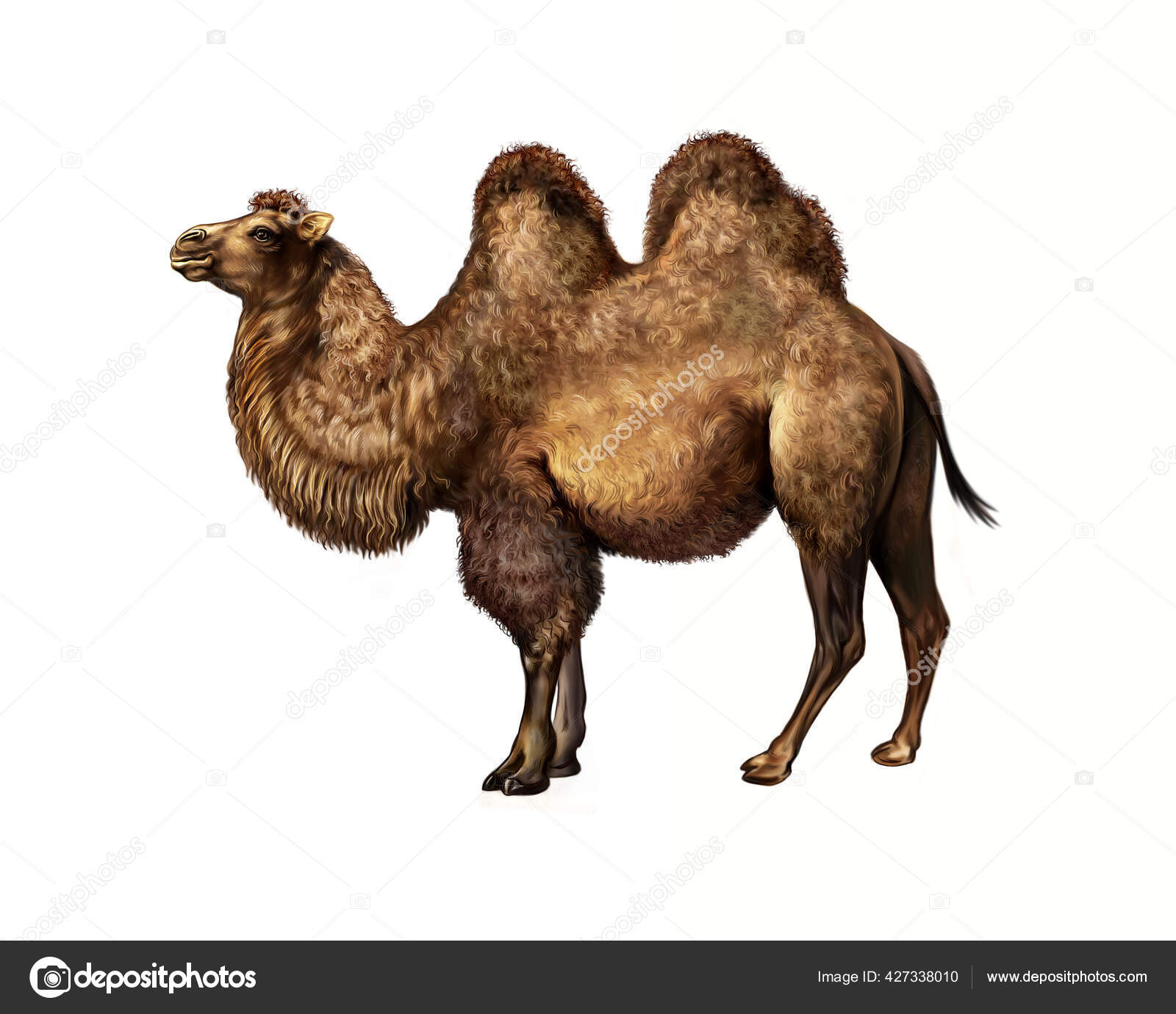 Camel Camelus Standing Realistic Drawing Animal Encyclopedia ...