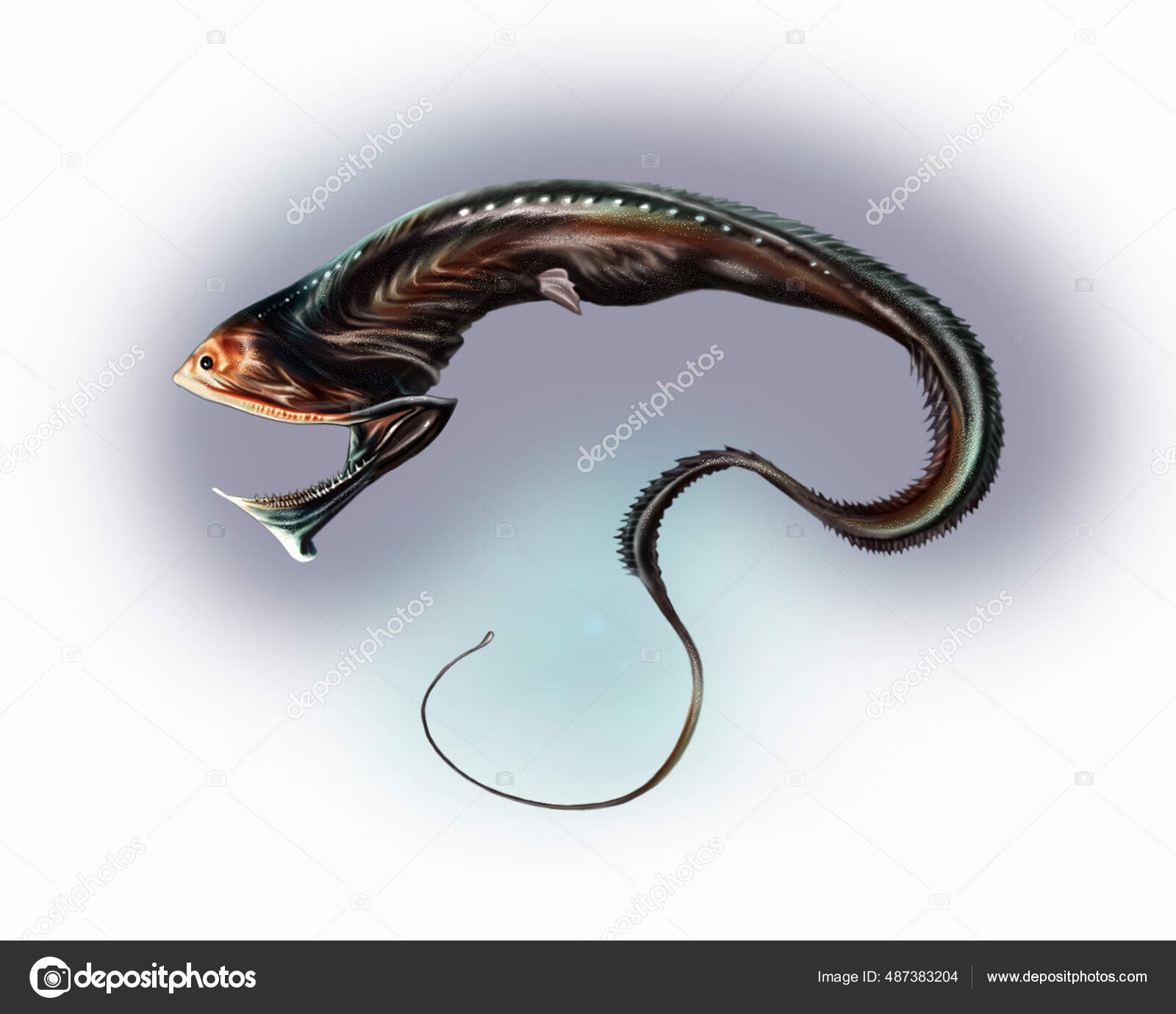 Deep Sea Fish Saccopharynx Ampullaceus Inhabitant Dark Oceanic Depths ...