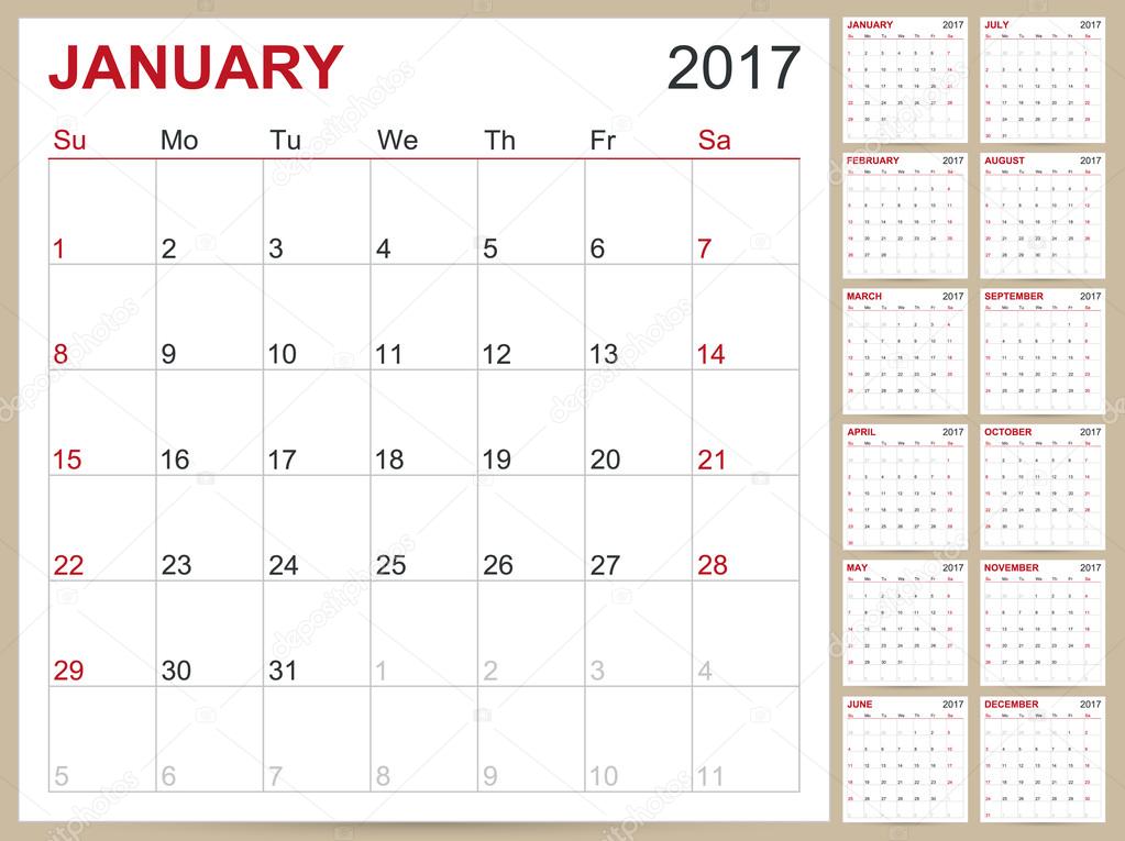 English Calendar 2017 — Stock Vector © hana11 #97399926 English Calendar 2017 — Stock Vector © hana11 #97399926