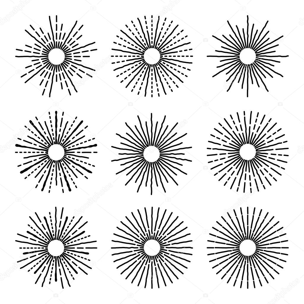 Set of nine line light rays — Stock Vector © Shtak3t #87514846