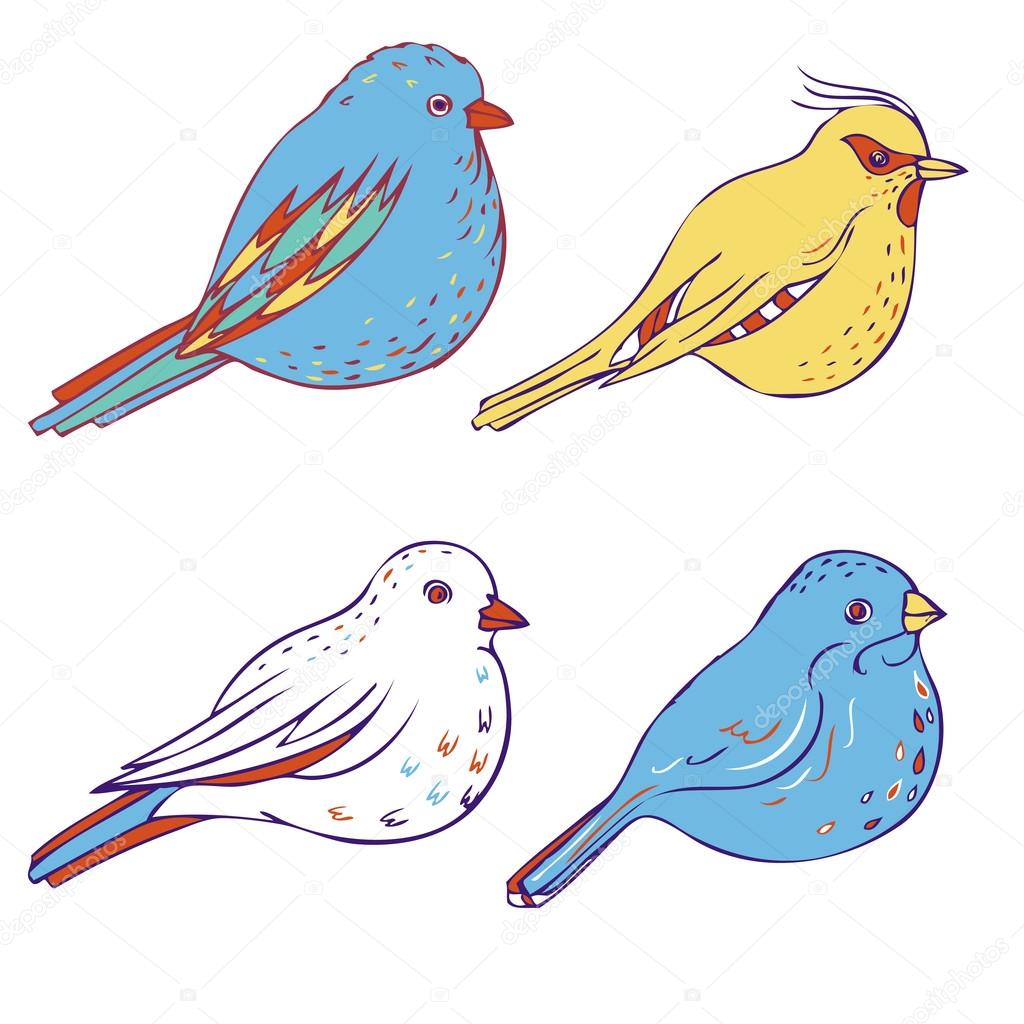 Vector hand drawn birds Stock Vector Image by ©cat_arch_angel #103730910