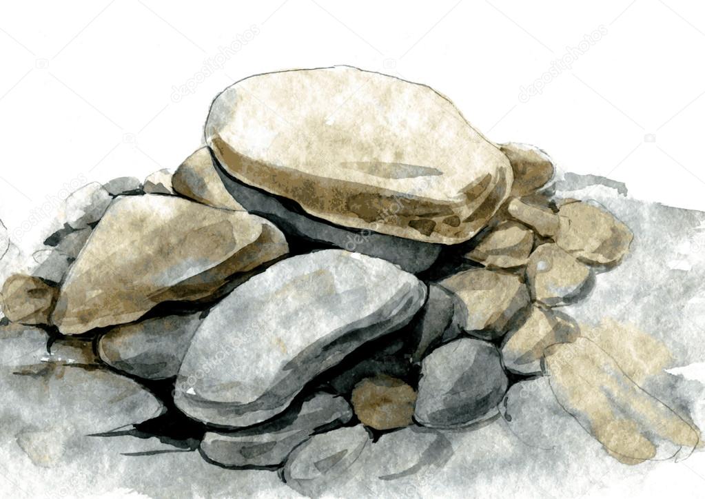 Watercolor sea stones Stock Vector Image by ©cat_arch_angel #76001185