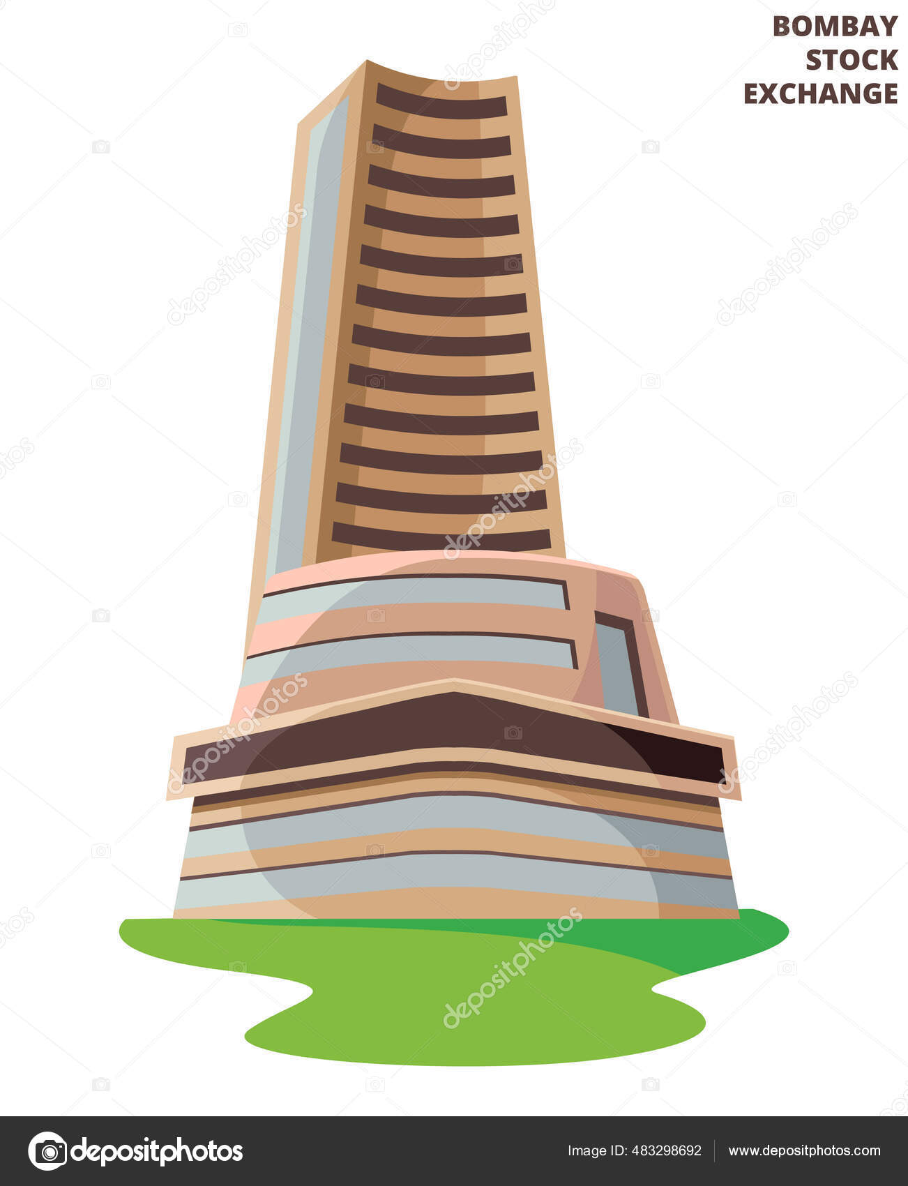 Bombay Stock Exchange Bse Building Mumbai India Vector Illustration ...