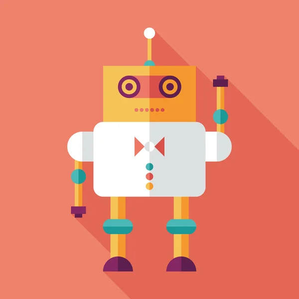 Robot flat square icon with long shadows. Set 1 — Stock Vector © Yury ...