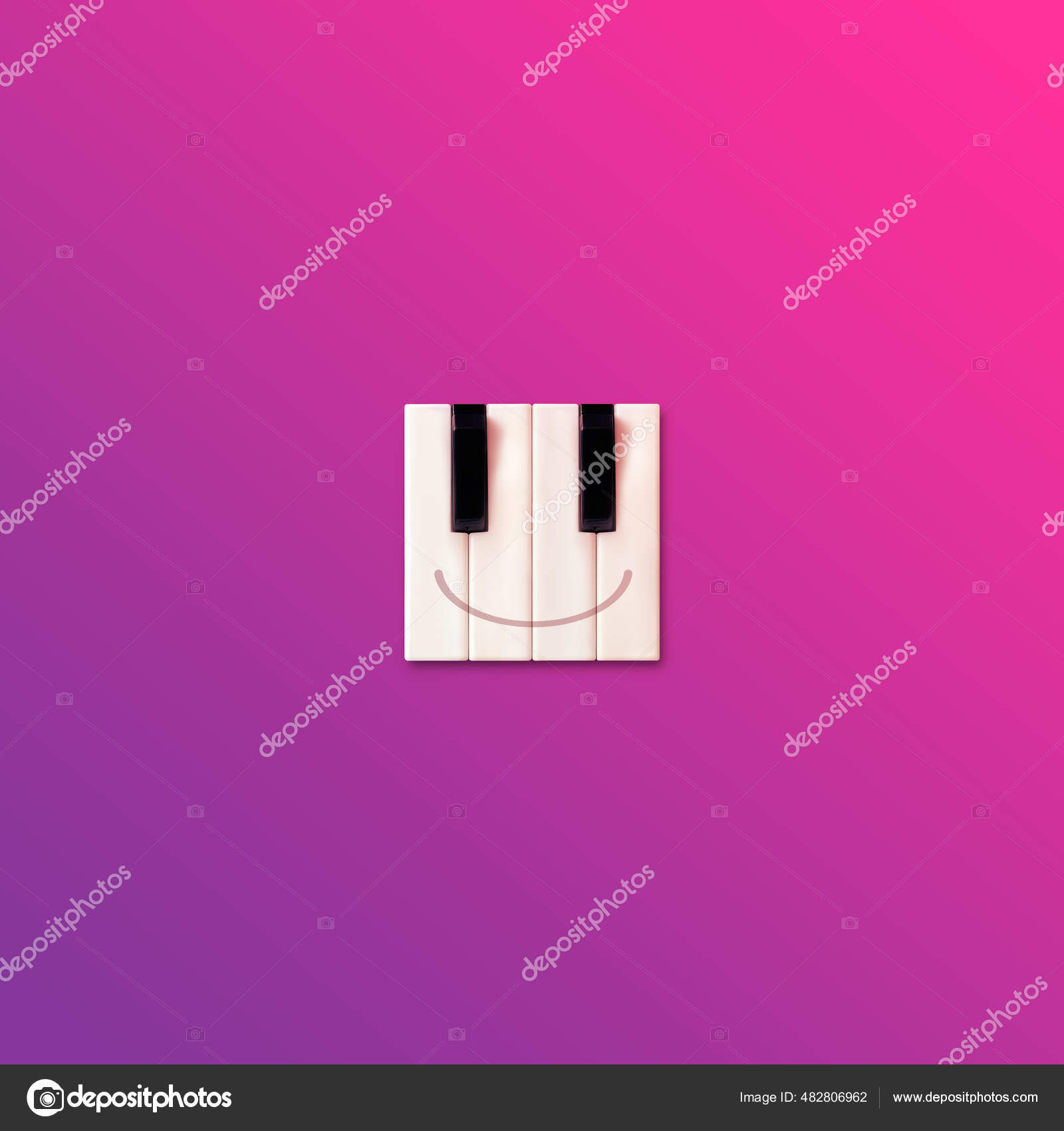 Creative Emoticon Made Piano Keys Isolated Vibrant Bold Pink Purple ...