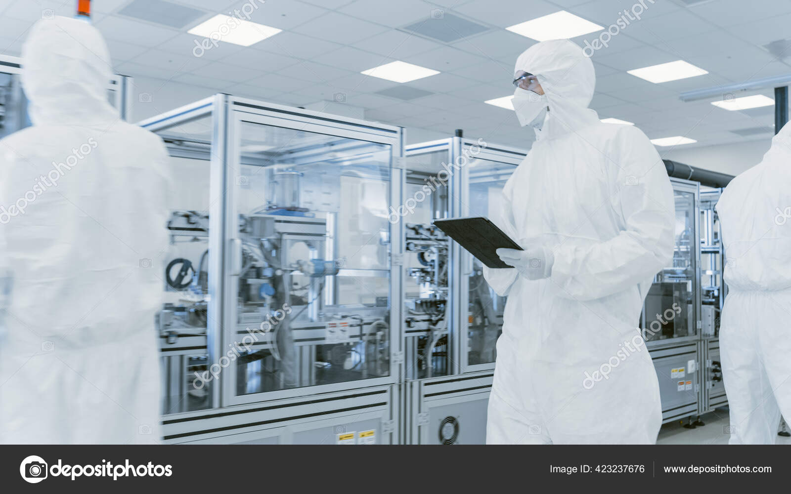 Quality Control Check: Scientist Using Digital Tablet Computer and ...