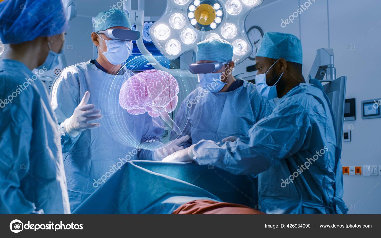 Surgeons Wearing Augmented Reality Glasses Perform Brain Surgery with ...