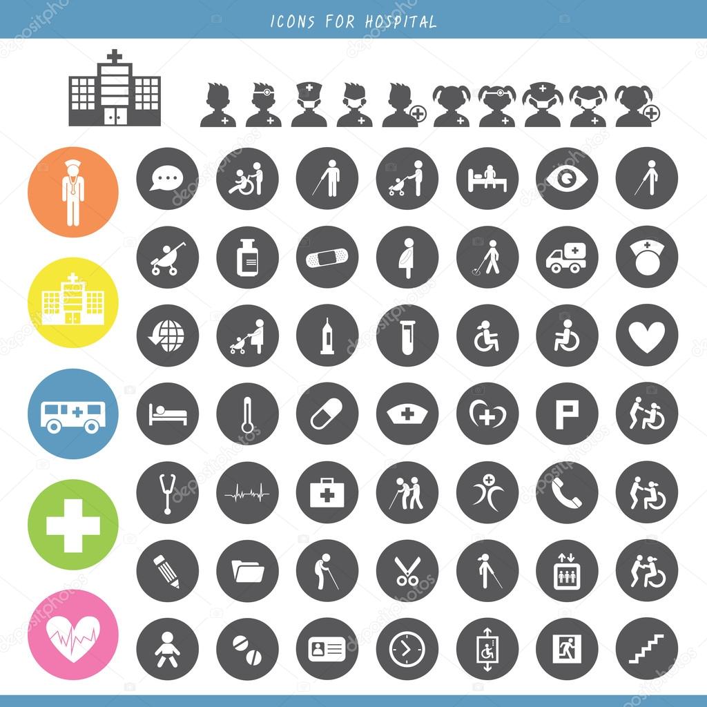 Conjunto de iconos hospitalarios Vector de stock #52329925 de ©tackgalich