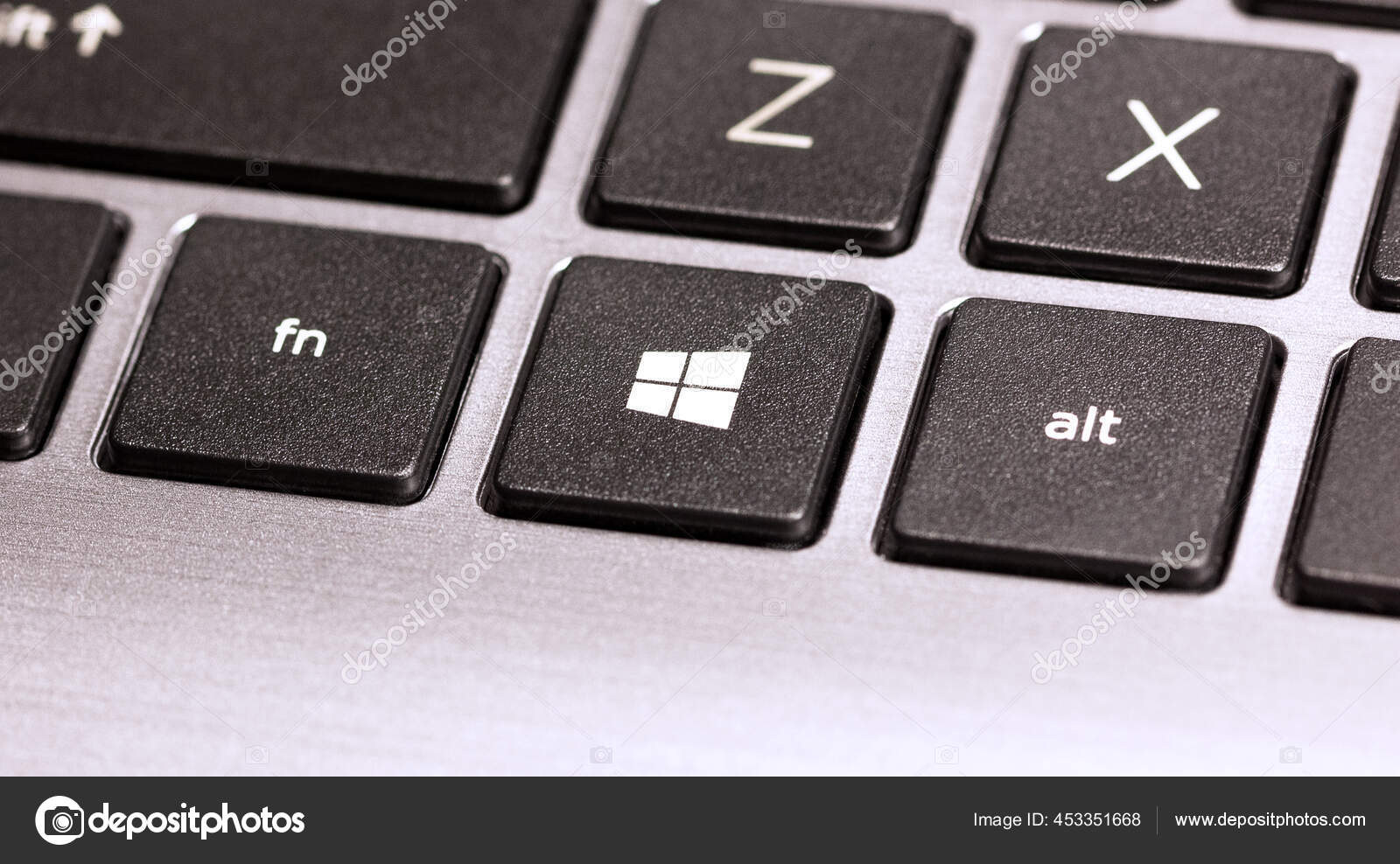 Microsoft Windows Key Modern Laptop Keyboard Macro Closeup Windows ...