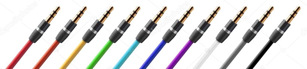 Jack plugs and color cables Stock Photo by ©Drummatra 64623215