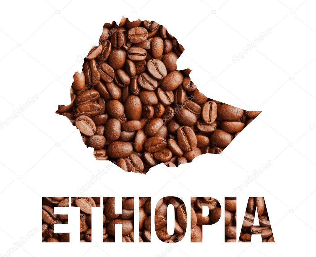 Ethiopia map and word coffee beans Stock Photo by ©Drummatra 66540045