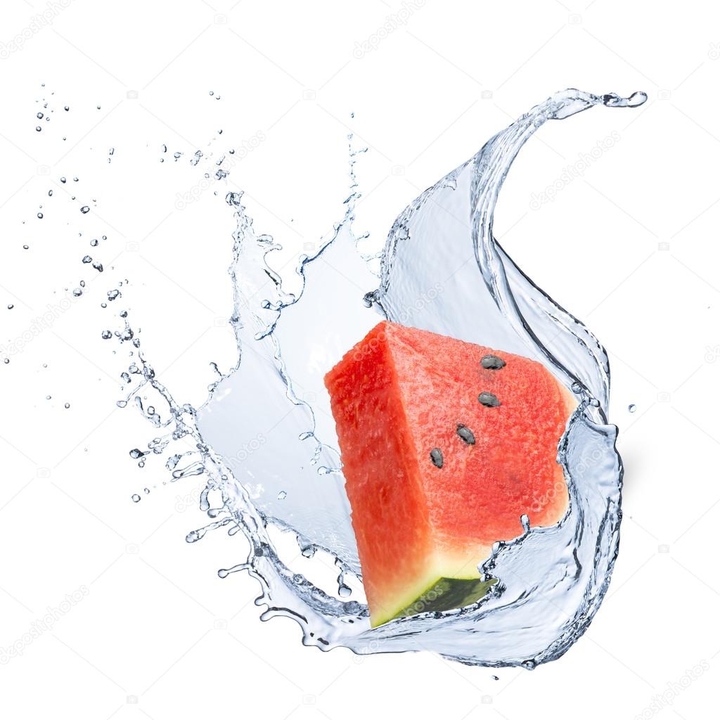Watermelon with water splash Stock Photo by ©somchaij 105273648