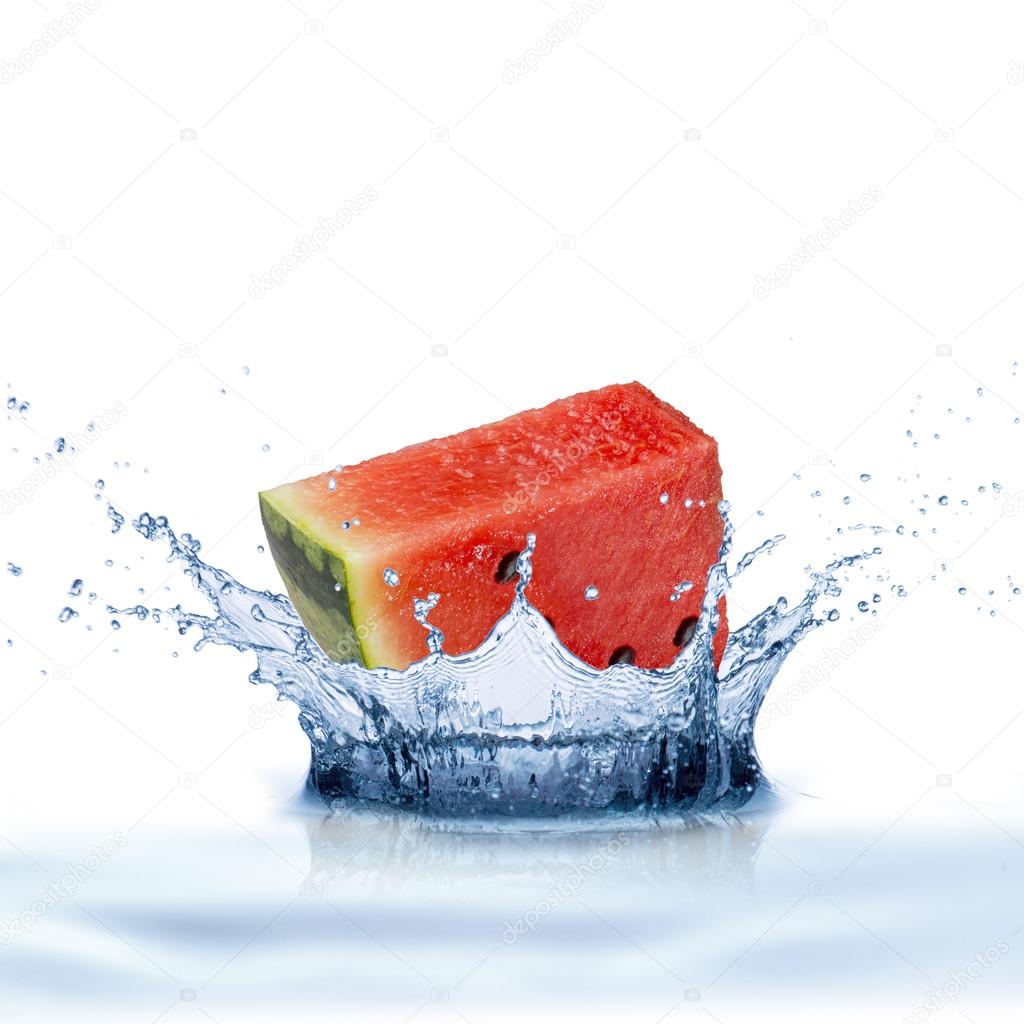 Watermelon Falling Into Water Splash Stock Photo by ©somchaij 105274464
