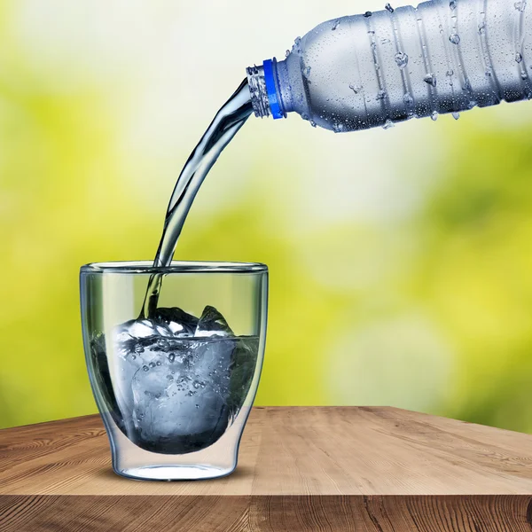 Water Bottle pour the water into the glass Stock Photo by ©somchaij ...