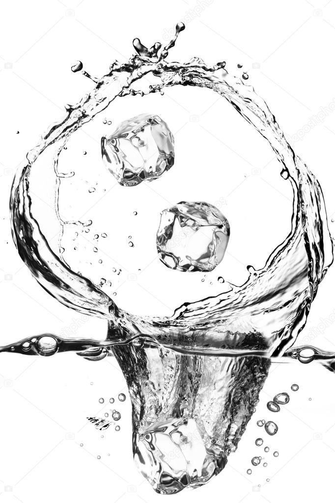 Water Splash From Ice Cubes — Stock Photo © somchaij #72689903