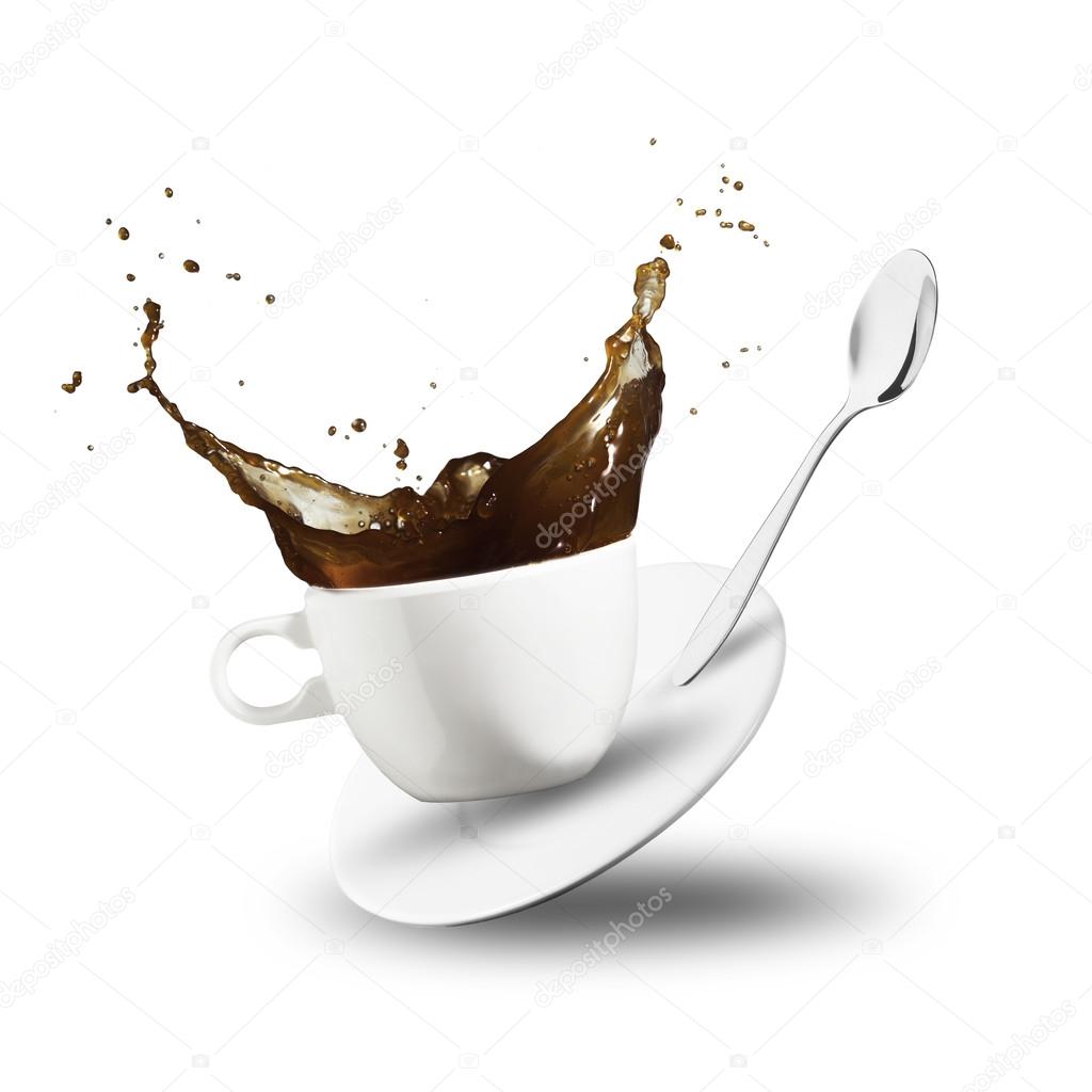 Coffee Splash From Falling Cup — Stock Photo © somchaij #89663712