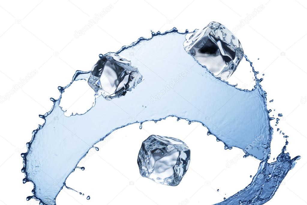 Water splash with ice cubes — Stock Photo © somchaij #97847890