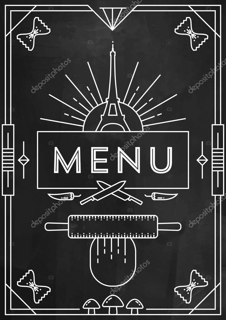Trendy Menu Design with Linear Icons Stock Vector by ©kursatunsal 109152320