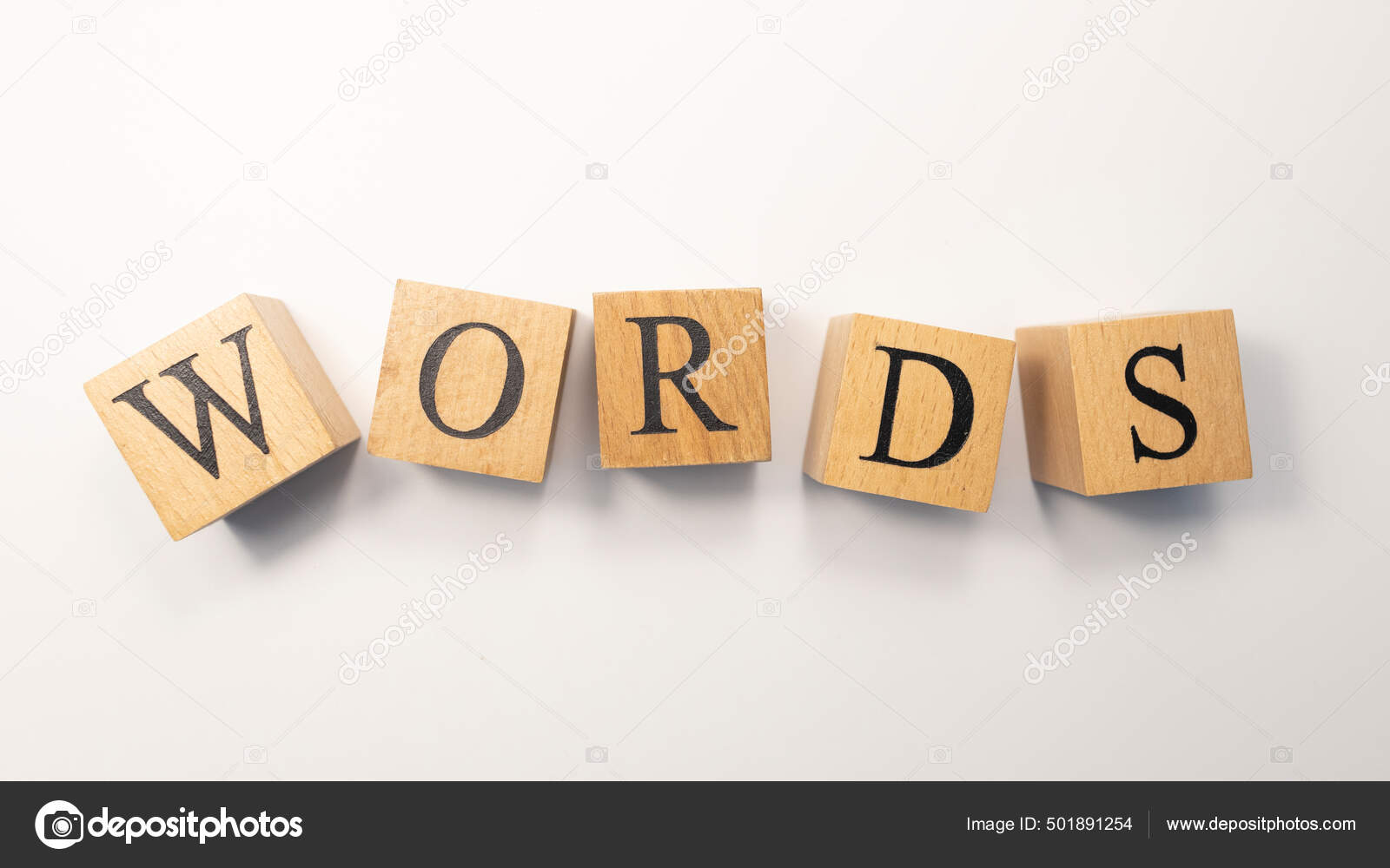 Word Words Created Wooden Cubes Education Concept Close — Stock Photo ...