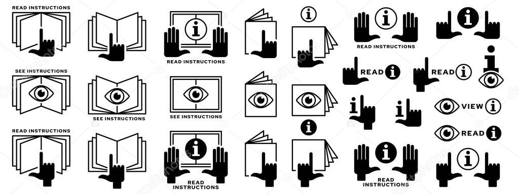 438 Read instructions symbol Vectors, Royalty-free Vector Read ...