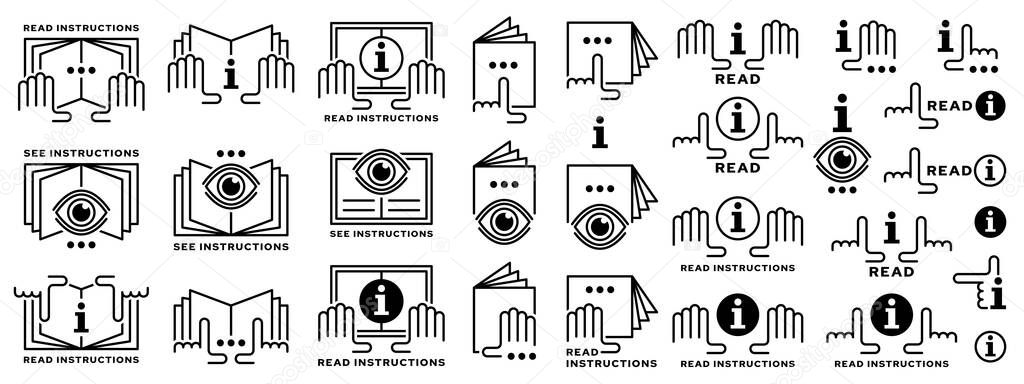 438 Read instructions symbol Vectors, Royalty-free Vector Read ...