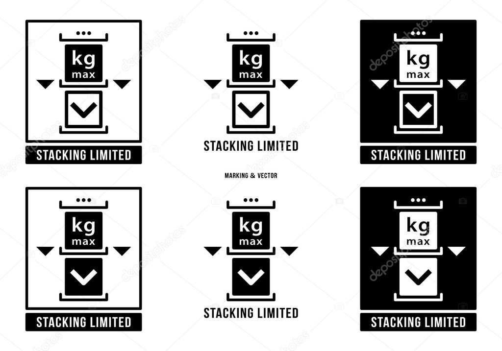 Un conjunto de símbolos de manipulación para empaquetar productos y ...