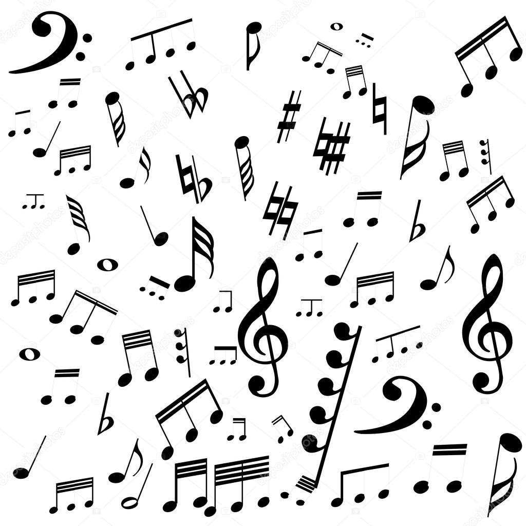 Fond musical avec notes de musique, illustration vectorielle — Image ...