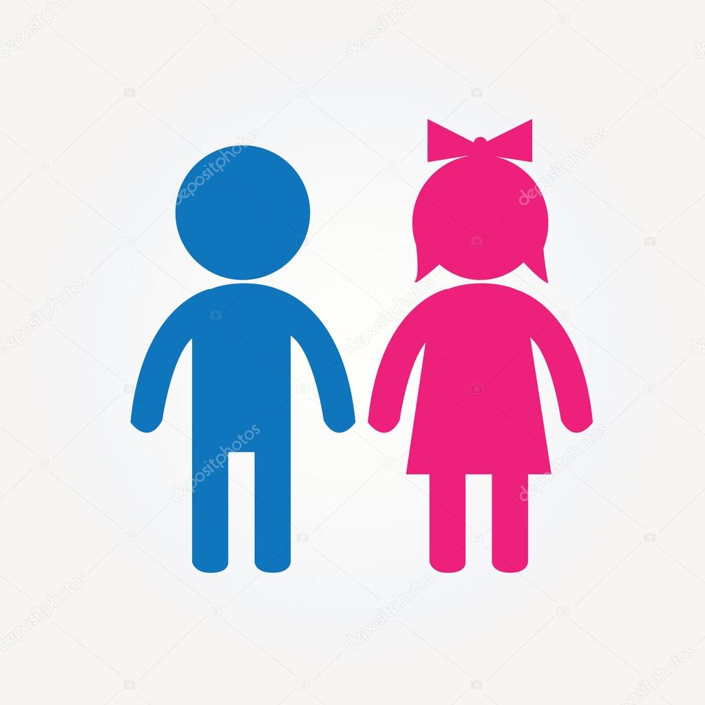 jongen en meisje pictogram — Stockvector © LalithHerath #78972562