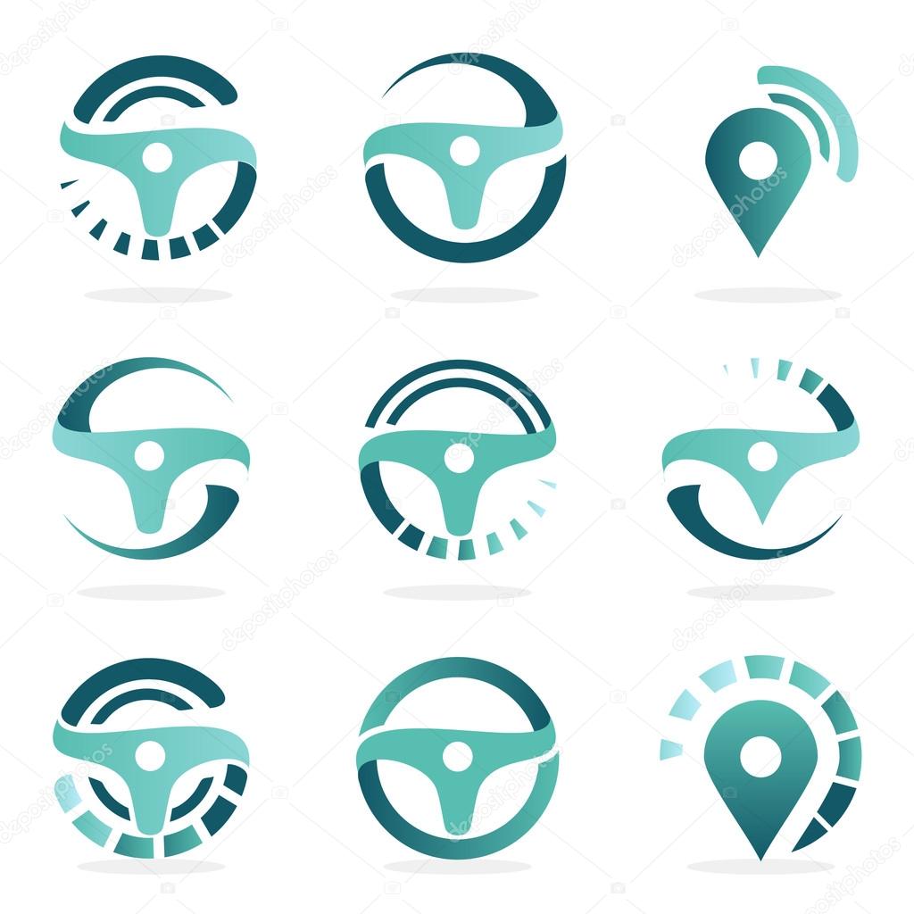 Logotipo. Vector. Preparado. Motorista. Volante . imagem vetorial de ...