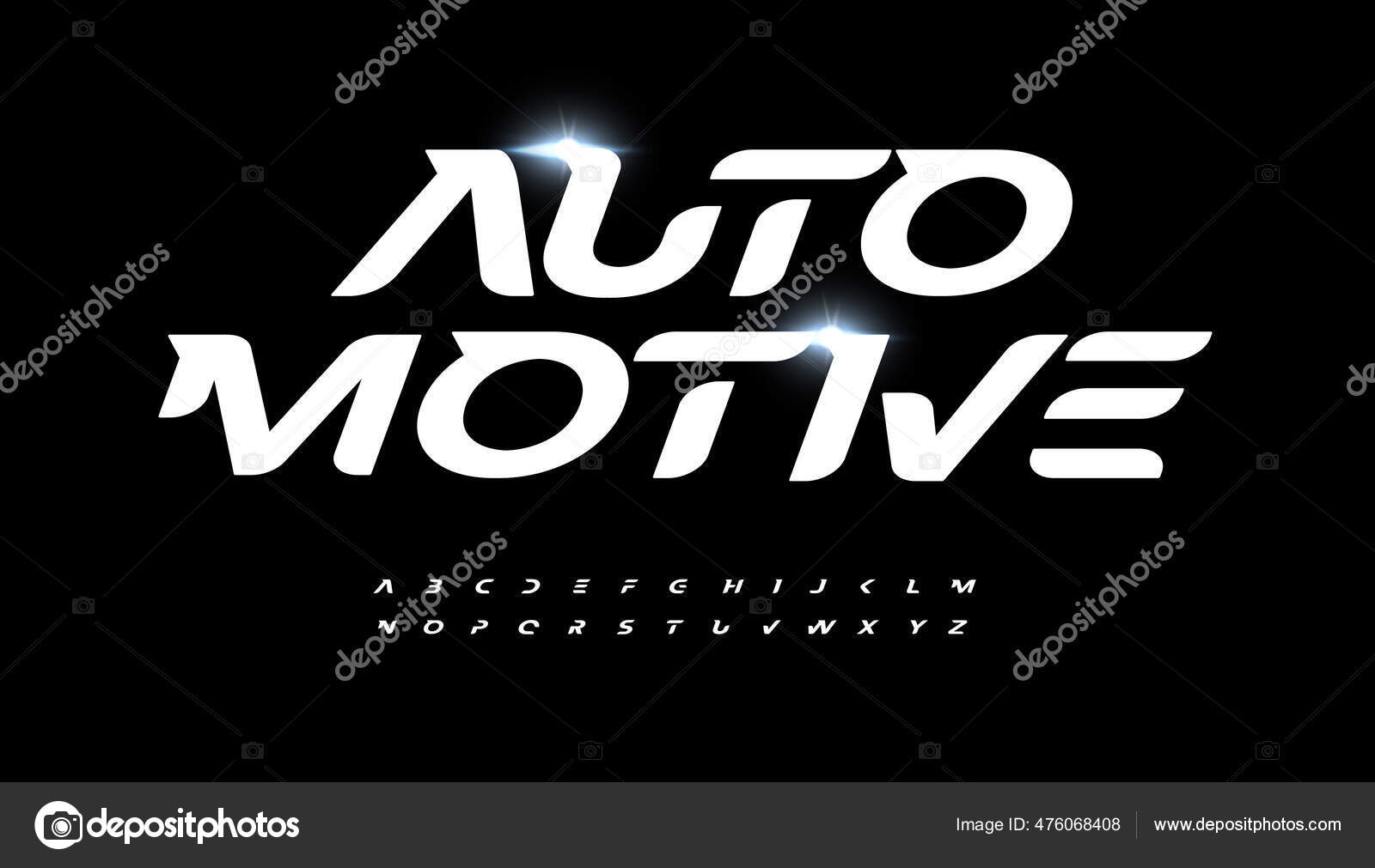 Automotive alphabet letter font. Modern logo typography. Speed race and ...
