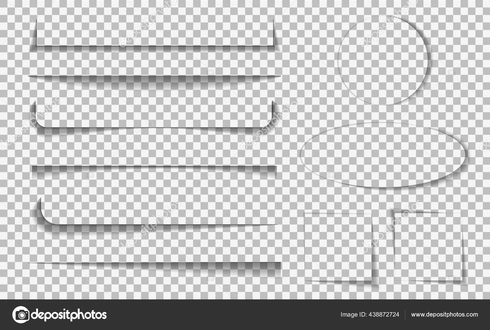 Page Line Divider Shadow Lines Border Design Web Page Paper Stock ...