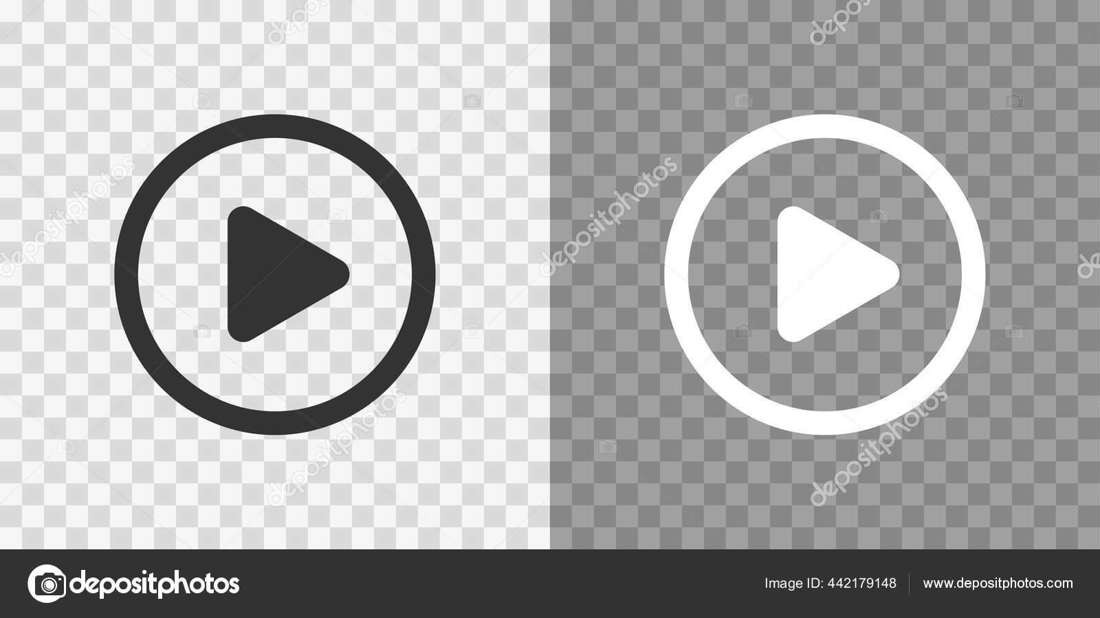 Play Button Icons Transparent Backdrop Digita Webl Vector Illustration ...