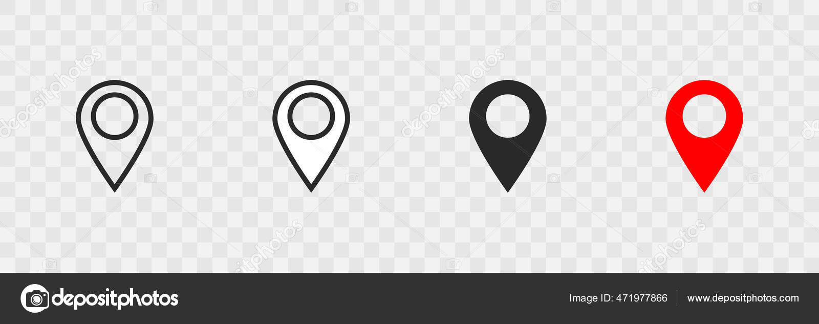 Pointer Location Set Icon Transparent Background Isolated Vector Illustration Stock Vector by ...