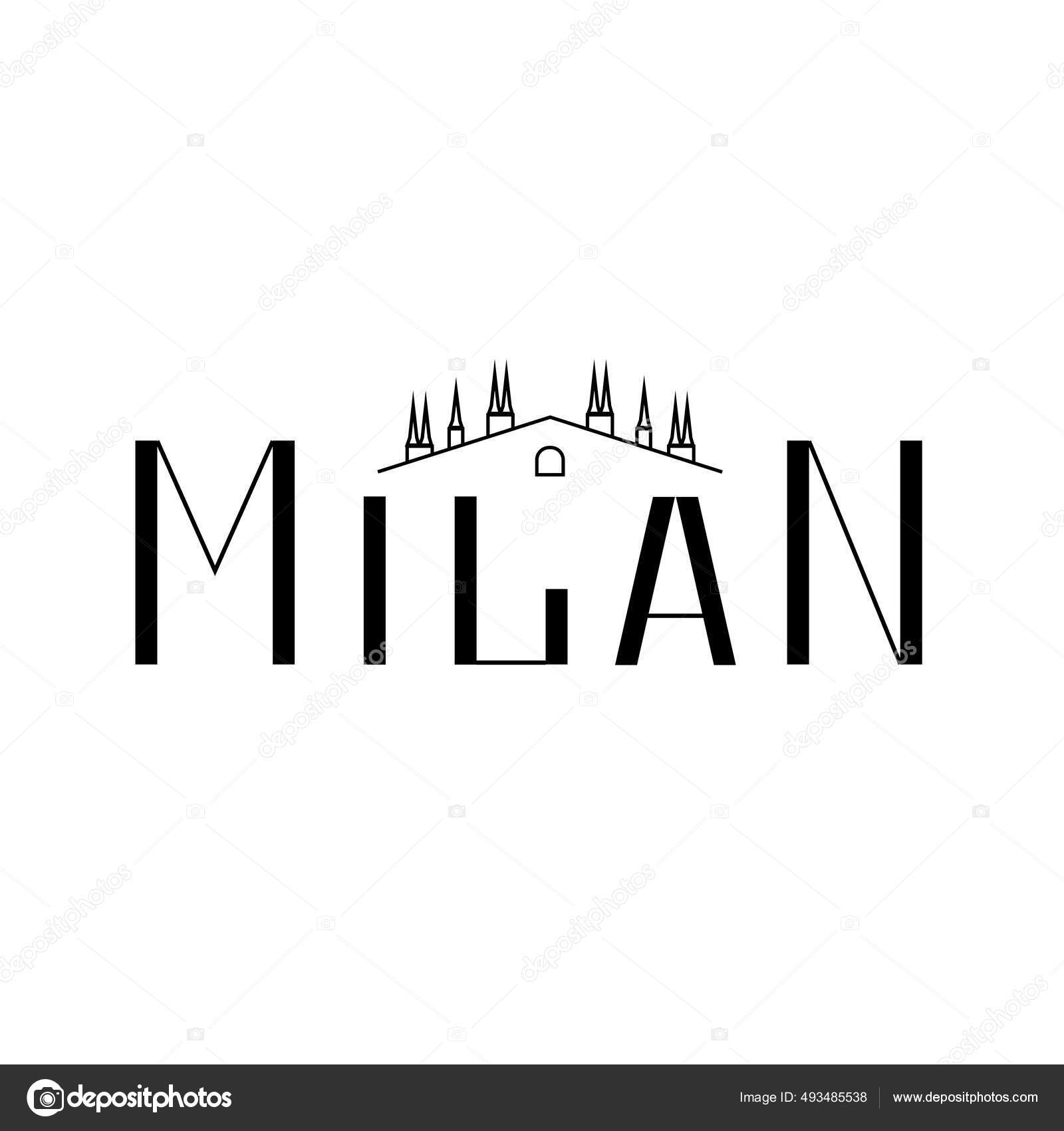 Milan Black Letters Architectural Ornament Italian City Logo Digital ...