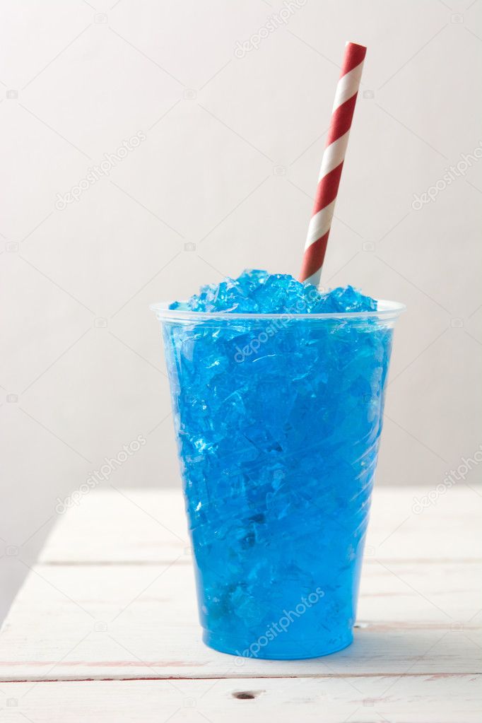 Blue summer slushie on white wooden table Stock Photo by ©etorres69 ...