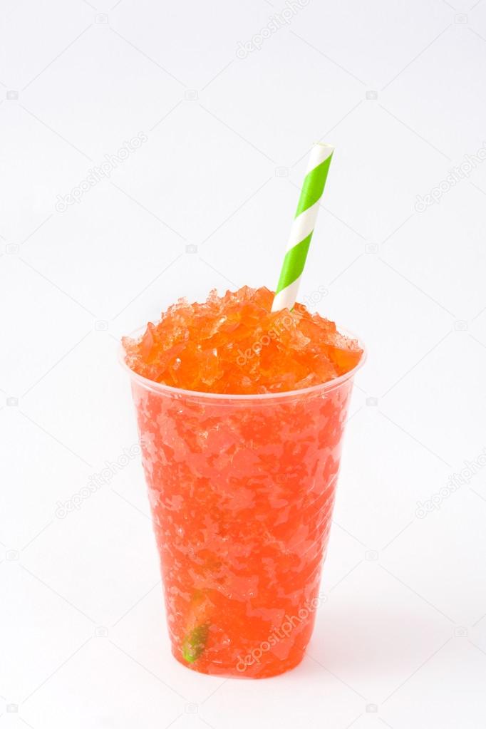 Red summer slushie isolated on white background Stock Photo by ...