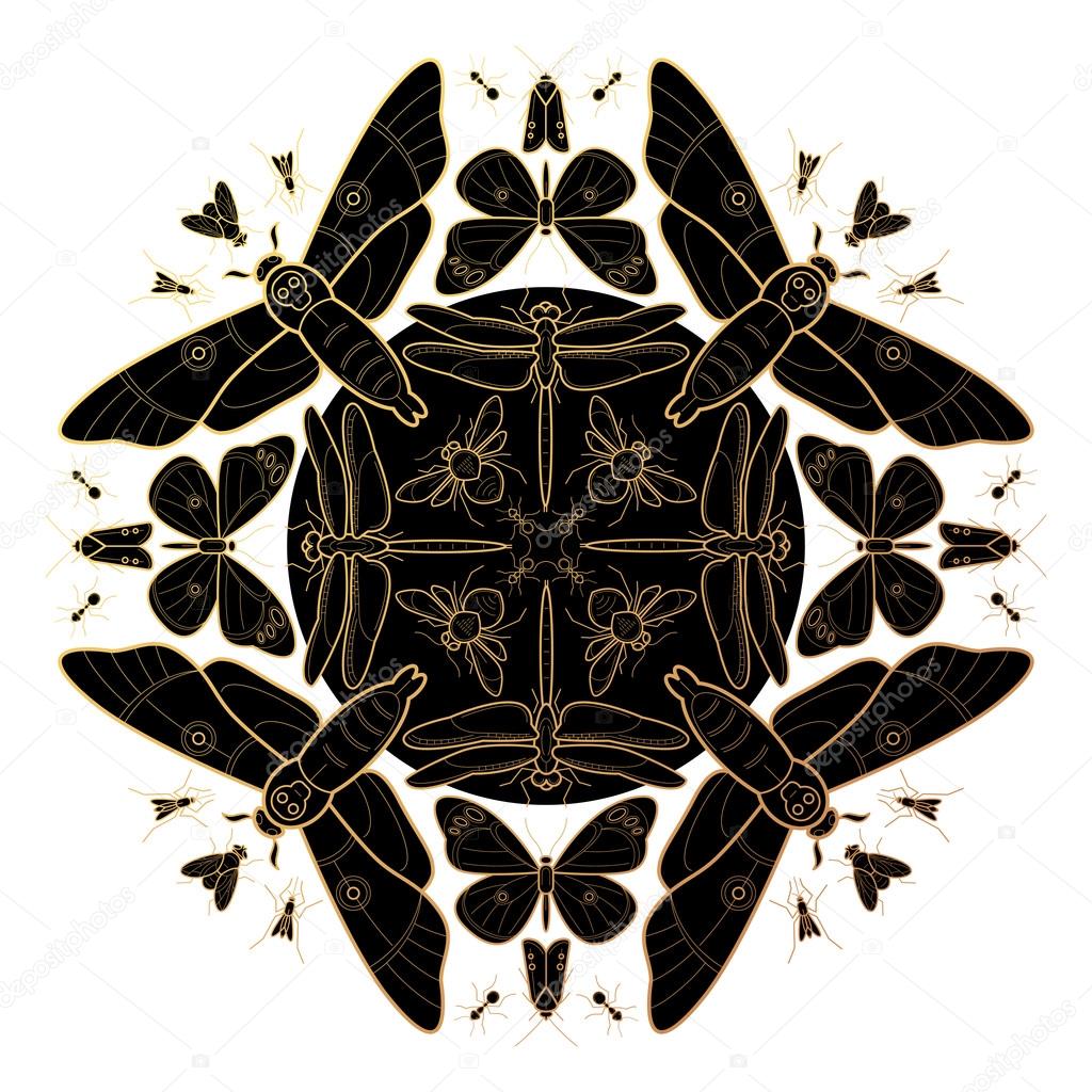 Decorative composition of various insects — Stock Vector © sasha-kasha ...