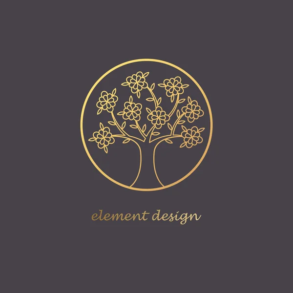 Linear tree logo. ⬇ Vector Image by © sasha-kasha | Vector Stock 106353714