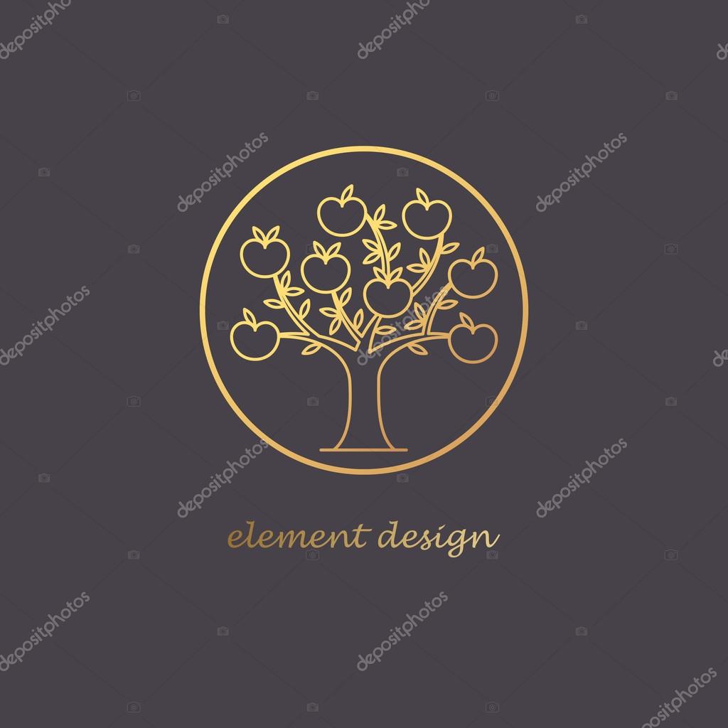 Linear tree logo. ⬇ Vector Image by © sasha-kasha | Vector Stock 106353714
