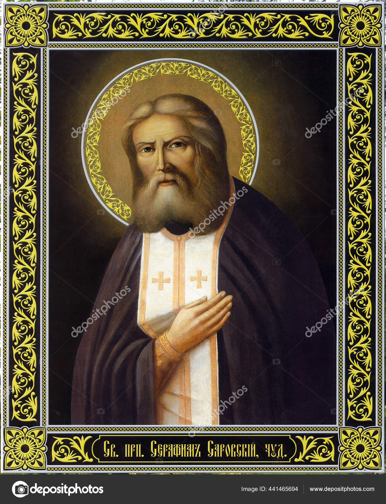 Orthodox Icon Venerable Seraphim Sarov Wonderworker – Stock Editorial ...