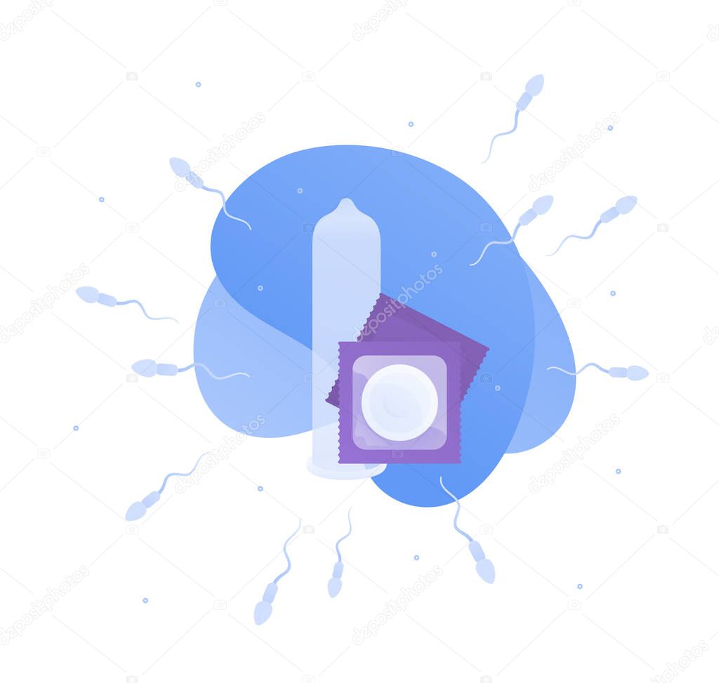 Concepto De Método Anticonceptivo Ilustración A Color Plano Vectorial