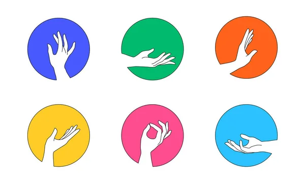 Vector Female Hand Logo Icon Minimal Linear Style Emblem Design Stock ...
