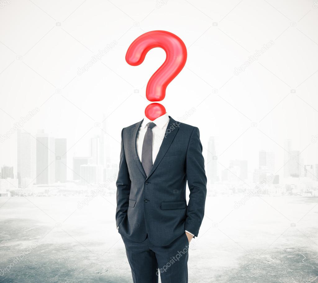Question mark head abstract city Stock Photo by ©peshkov 111317926