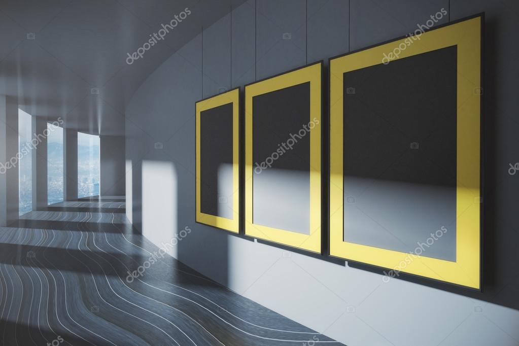 Corridor interior with blank frames Stock Photo by ©peshkov 115447752