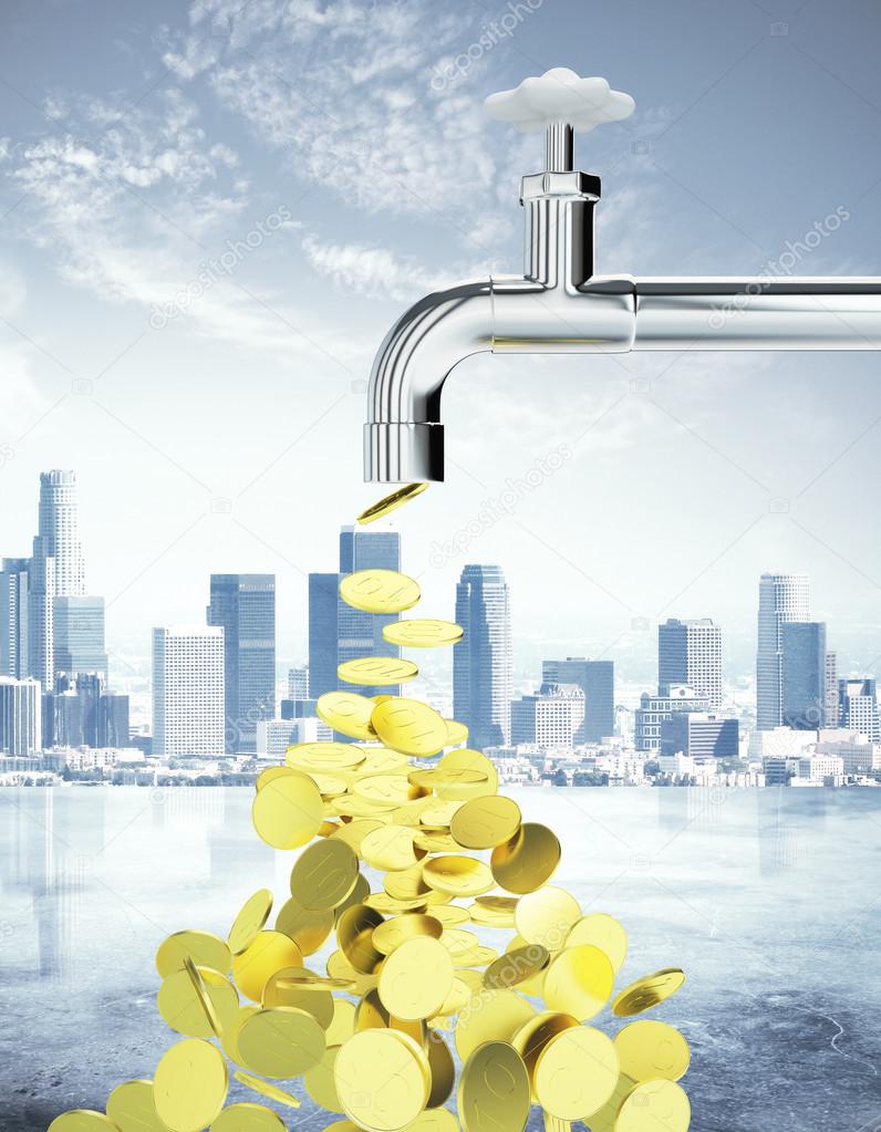 Golden coin tap Stock Photo by ©peshkov 115448568